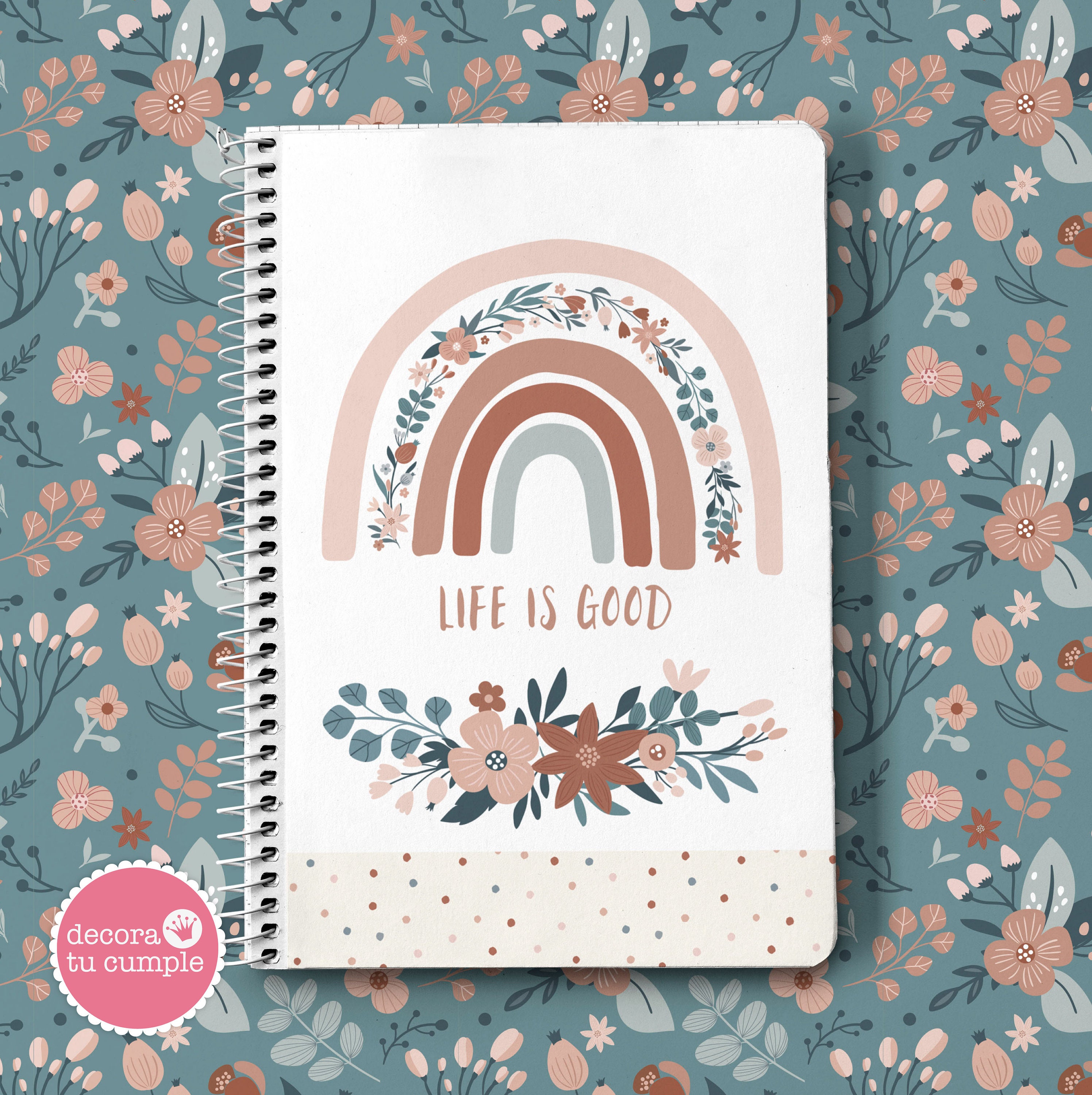 Boho Rainbow Floral Digital Papers and Cliparts Boho Rainbow - Etsy