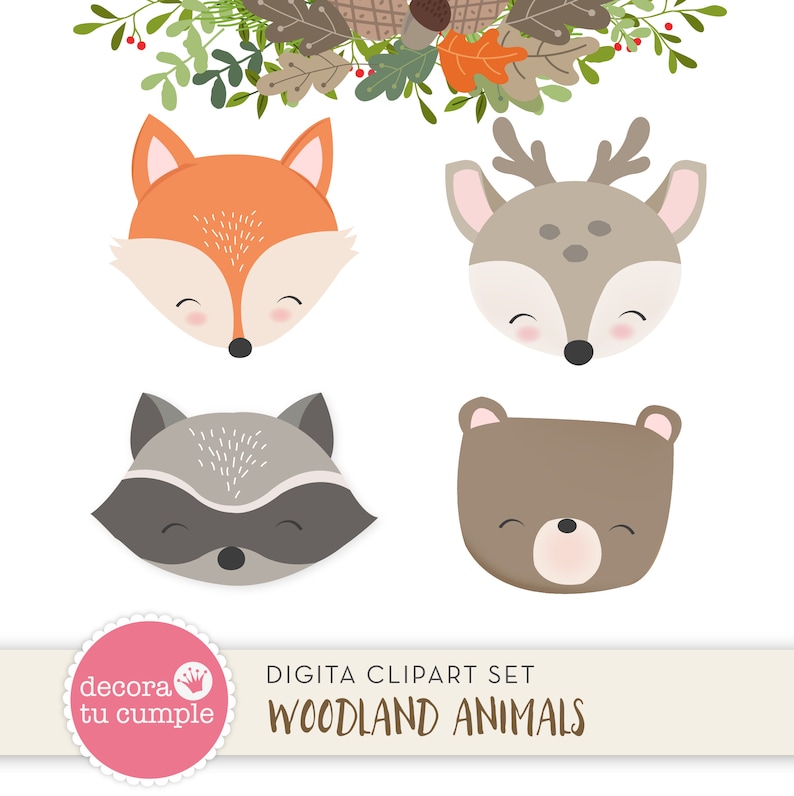 Woodland Animals Forest Papers and Cliparts Pack - Etsy