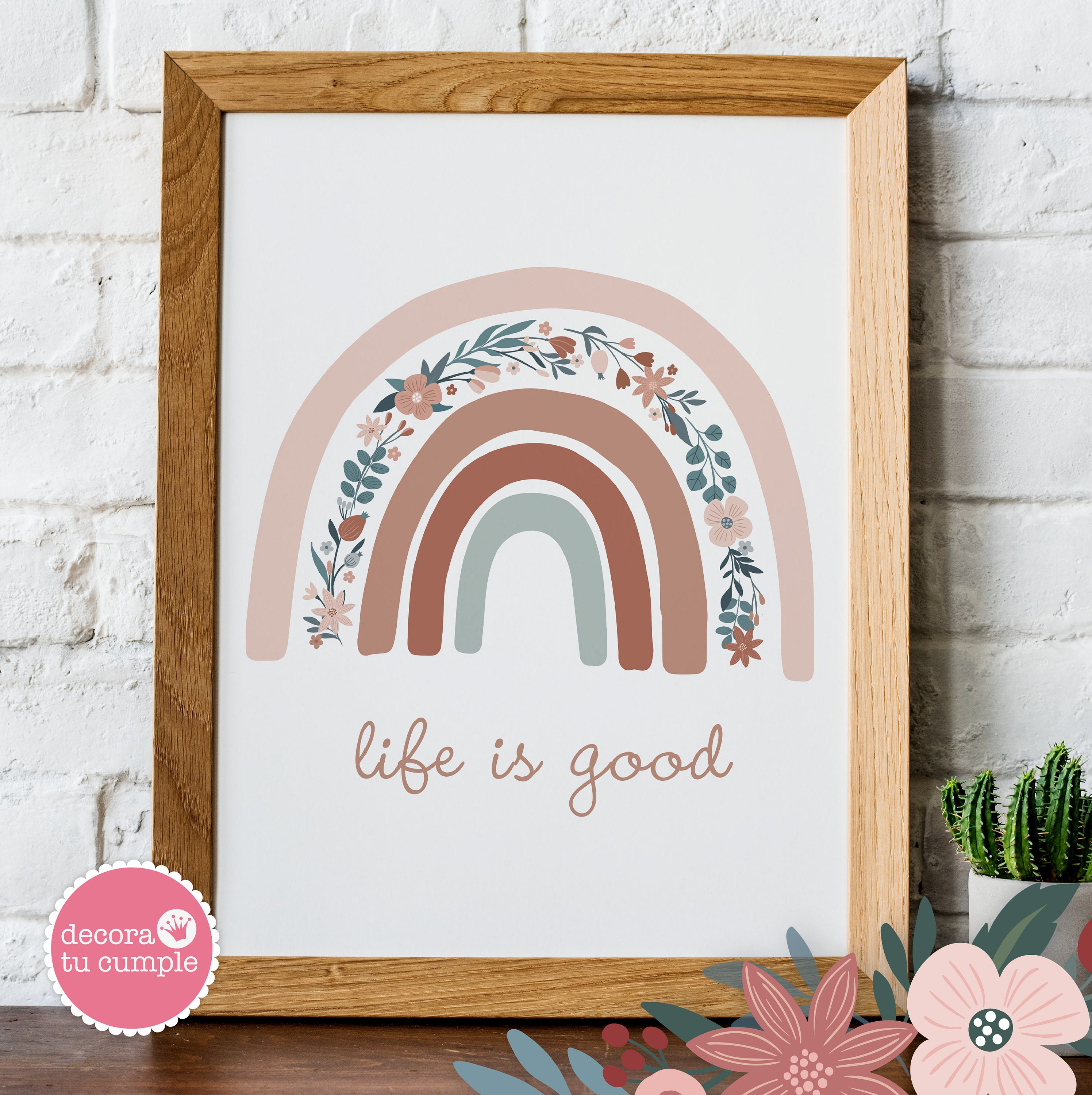 Boho Rainbow Floral Digital Papers and Cliparts Boho Rainbow - Etsy