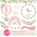 Hot Air Balloons Woodland Animals Floral Clipart Set - Etsy