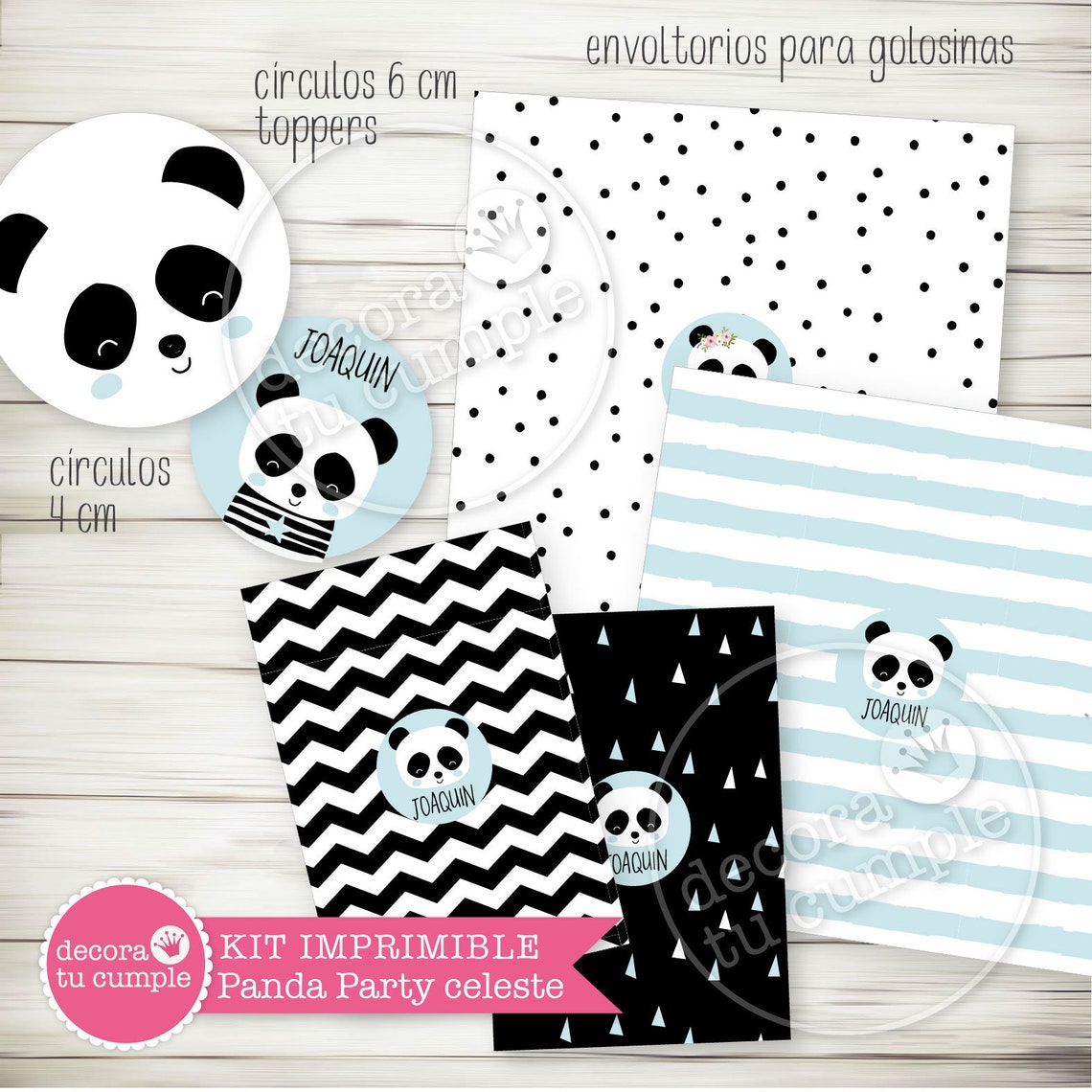 Panda Birthday Decorations Cute Baby Boy Panda Digital | Etsy