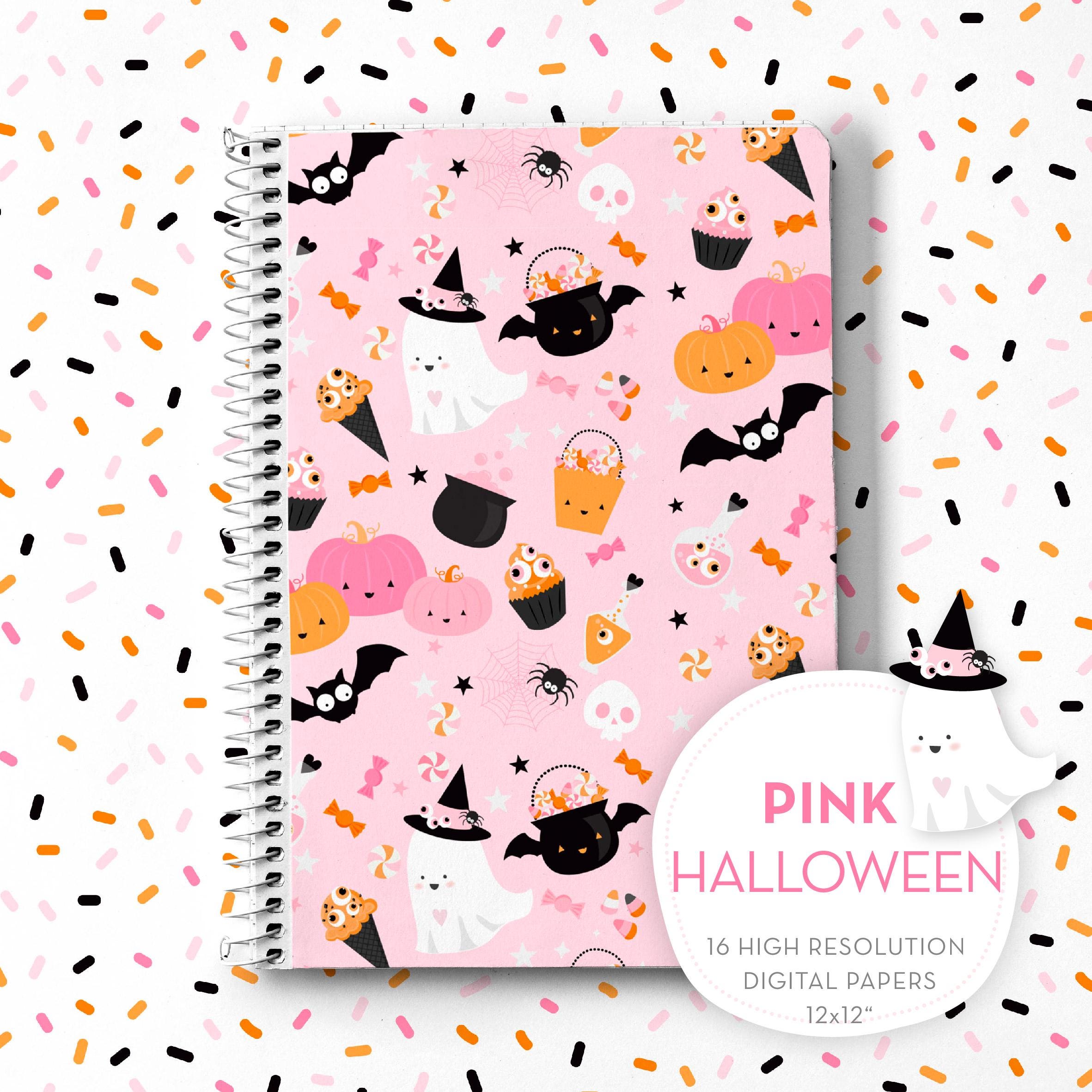 Pink Halloween Ghost Digital Papers, Nursery Clipart - Etsy