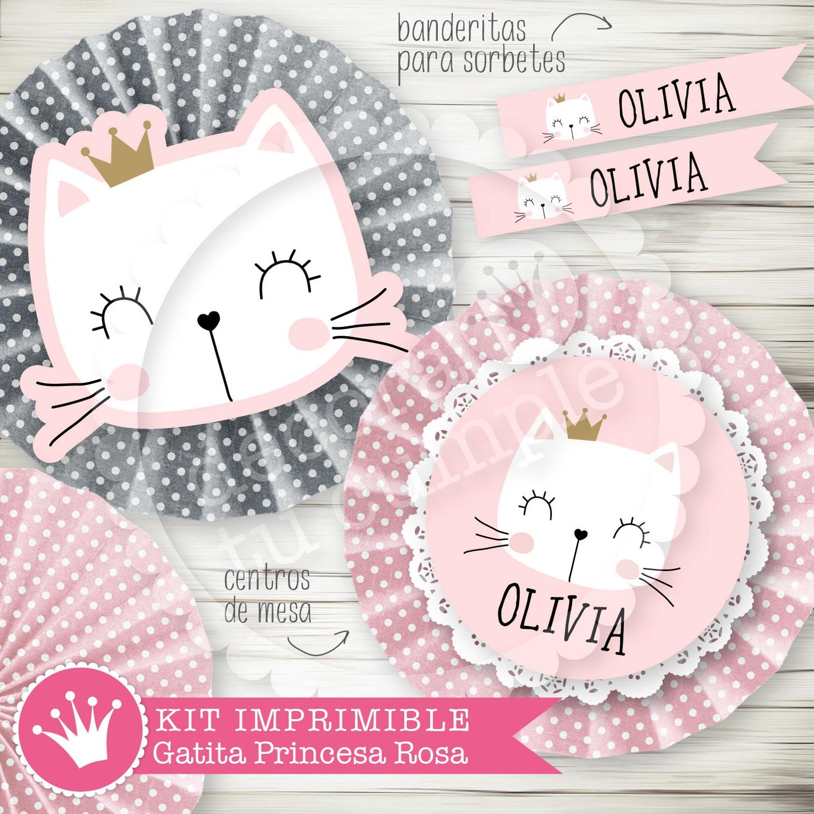 Cute Kitten Cat Birthday Decorations Cute Digital Birthday - Etsy