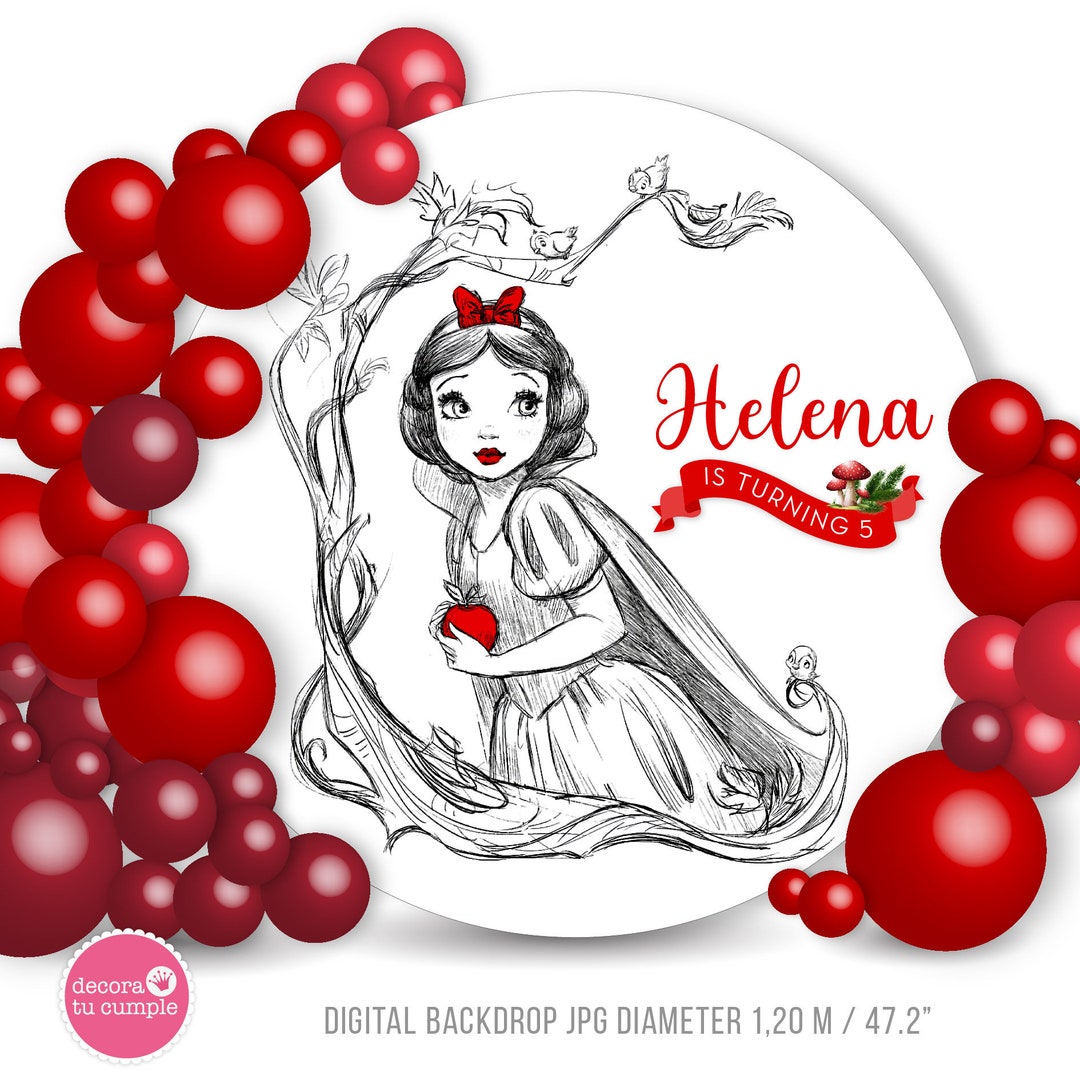 Snow White Birthday Backdrop, Woodland Princess (digital Download) - Etsy