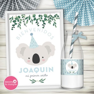 Cute Koala Baby Boy Greenery Party Birthday Printable Kit Tags - Etsy