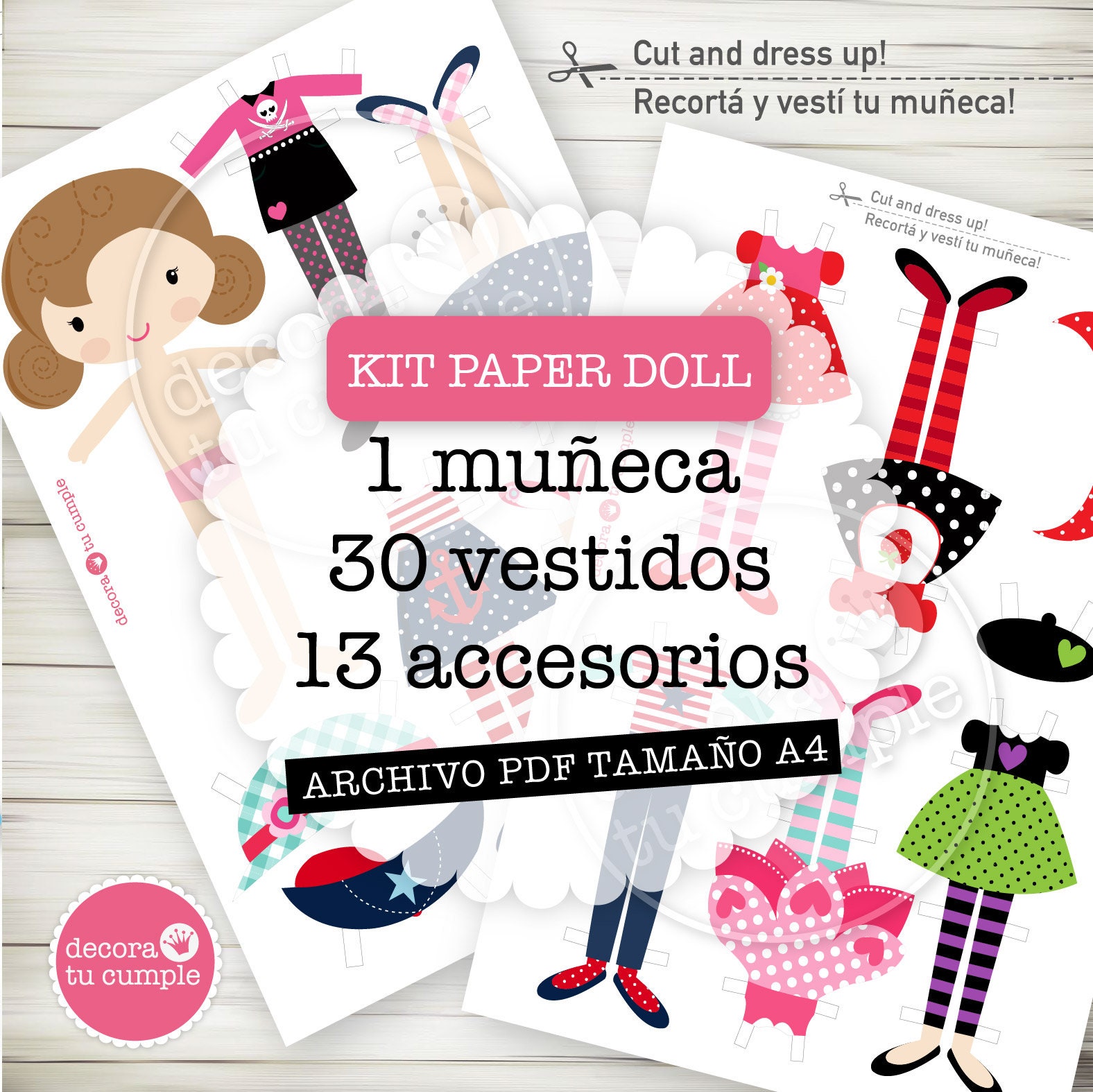 Printable Paper Doll Instant Download PDF - Etsy