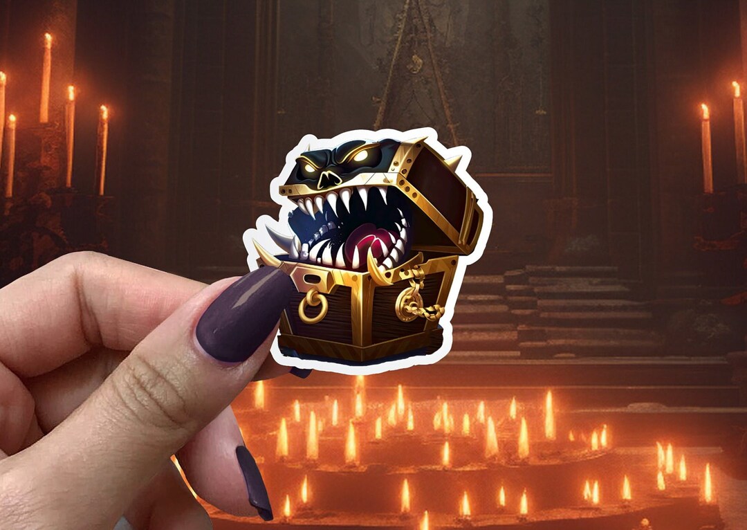 Mimic Treasure Chest Sticker, Monsters of Dnd, Tabletop RPG, Fantasy ...