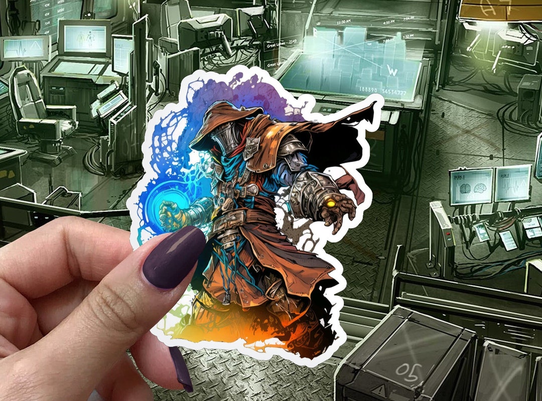 Robot Warrior Sticker, Table Top RPG, Fantasy Stickers, Dnd, RPG Sticker, Dungeons and Dragons ...