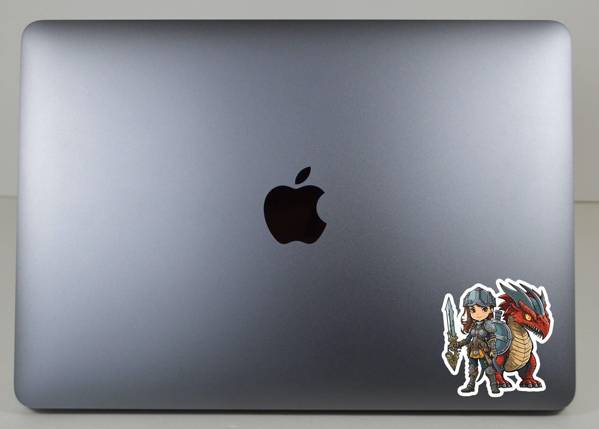 Ruby Guardian Young Warrior Girl and Red Dragon Protector Sticker, Table Top RPG, Fantasy ...