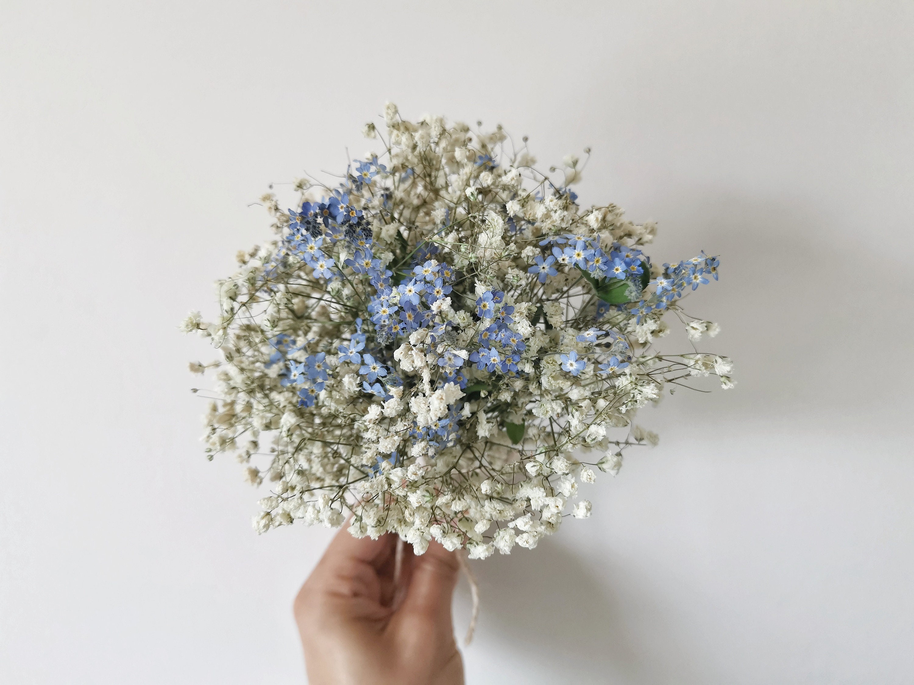 Wedding Flower Bouquet Forget Me Not Flower Bouquet Dried | Etsy