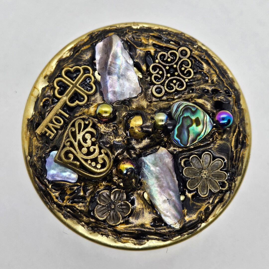 Abalone Steampunk Trinket Tin | Brass Jewelry Box - Etsy