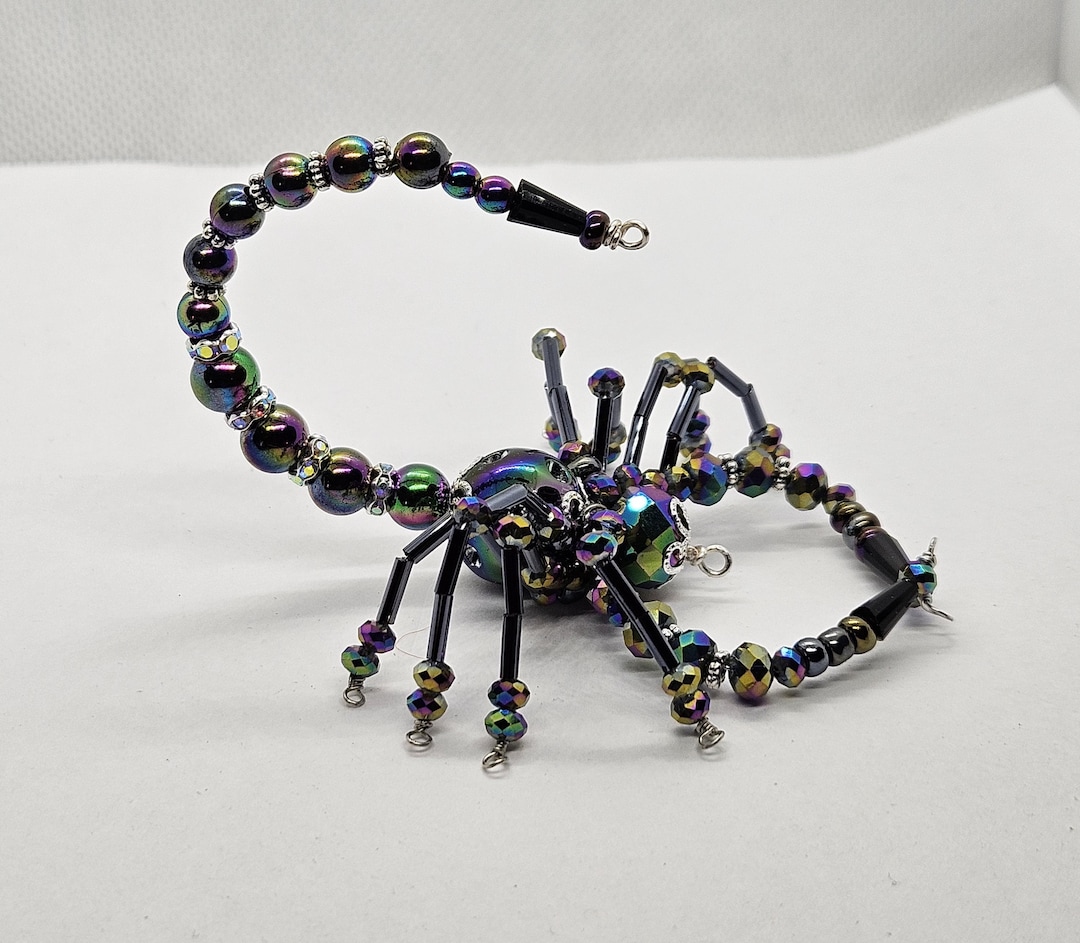 Beaded Hematite Scorpion Scorpio Crystal Decoration or Sun Catcher - Etsy