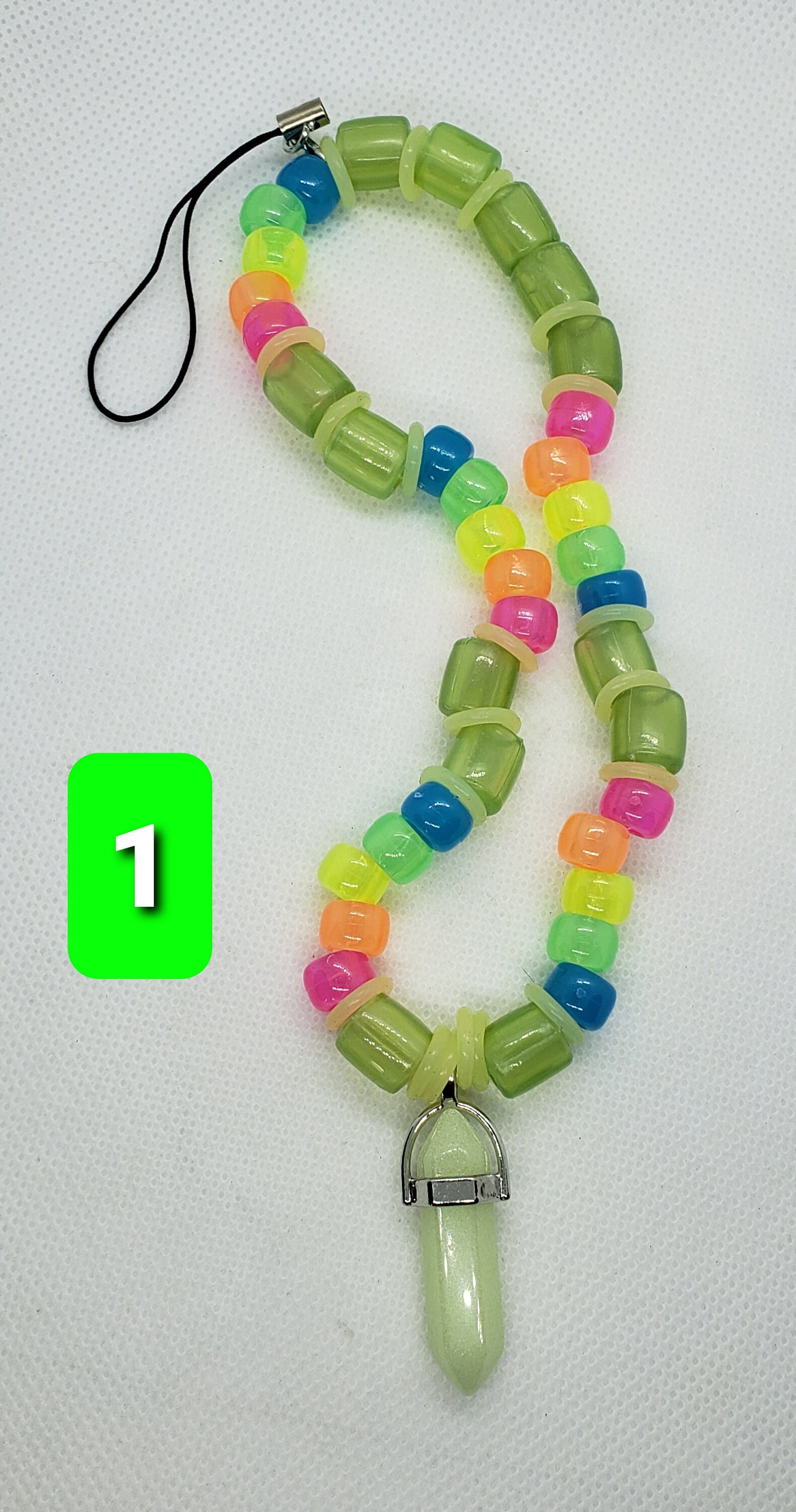 Glow in the Dark Crystal Kandi Phone Charm / Glow Pony Bead | Etsy