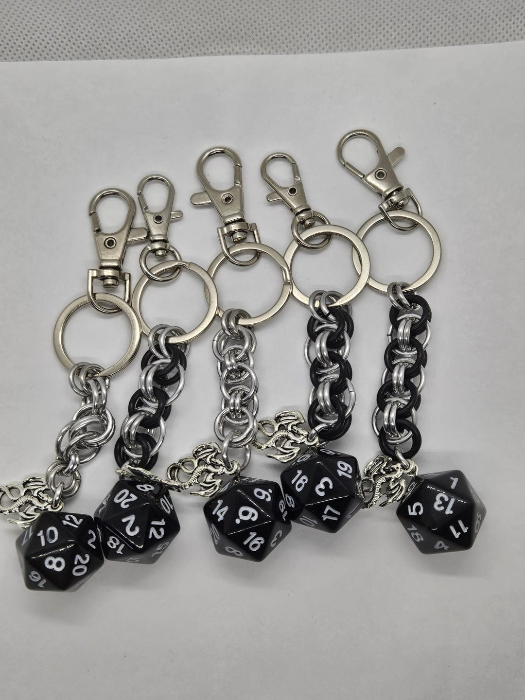 Chainmaille Dragon D&D Dice Keyring Chainmail Keyring Dnd Dice - Etsy