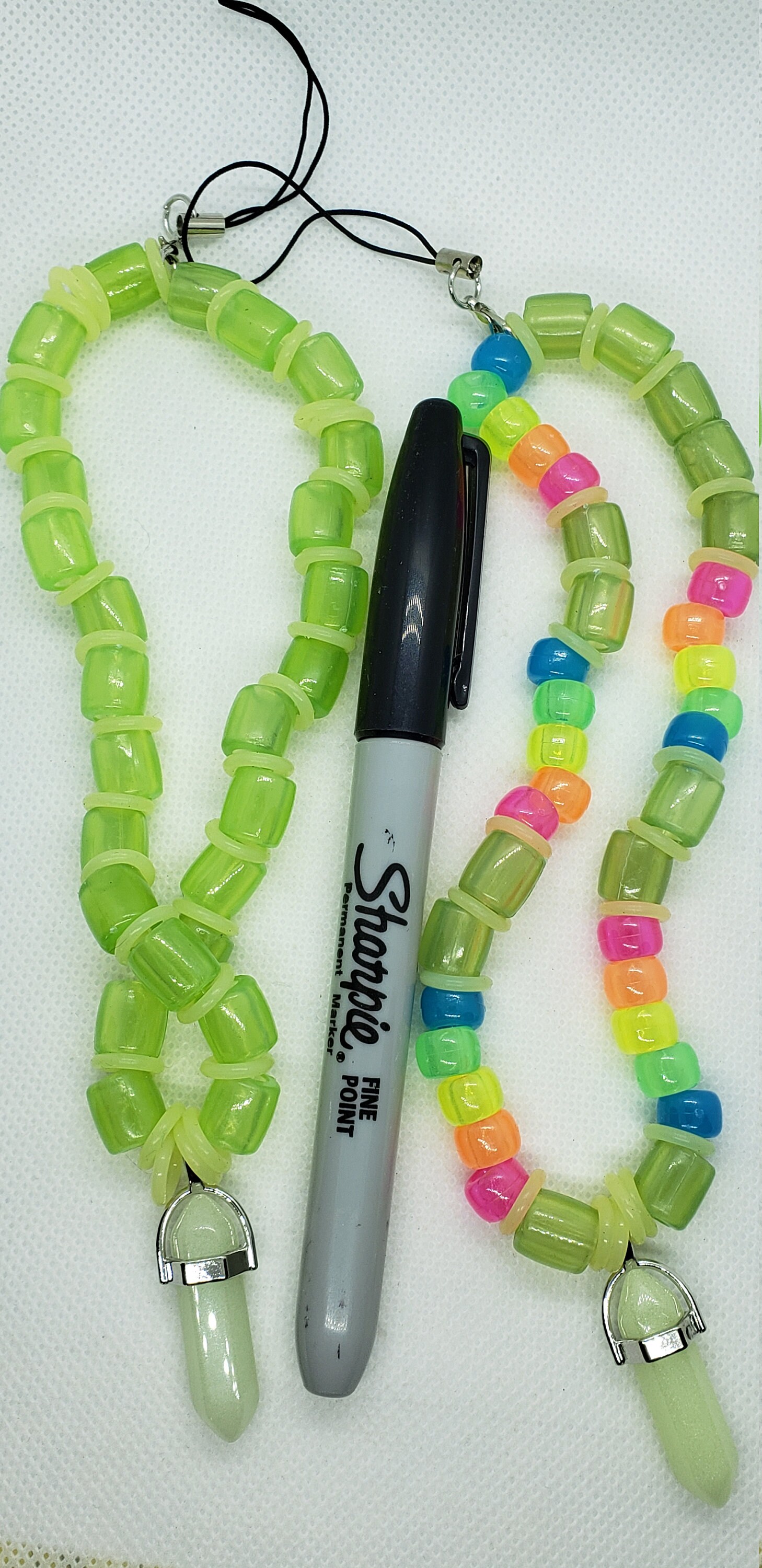 Glow in the Dark Crystal Kandi Phone Charm / Glow Pony Bead | Etsy