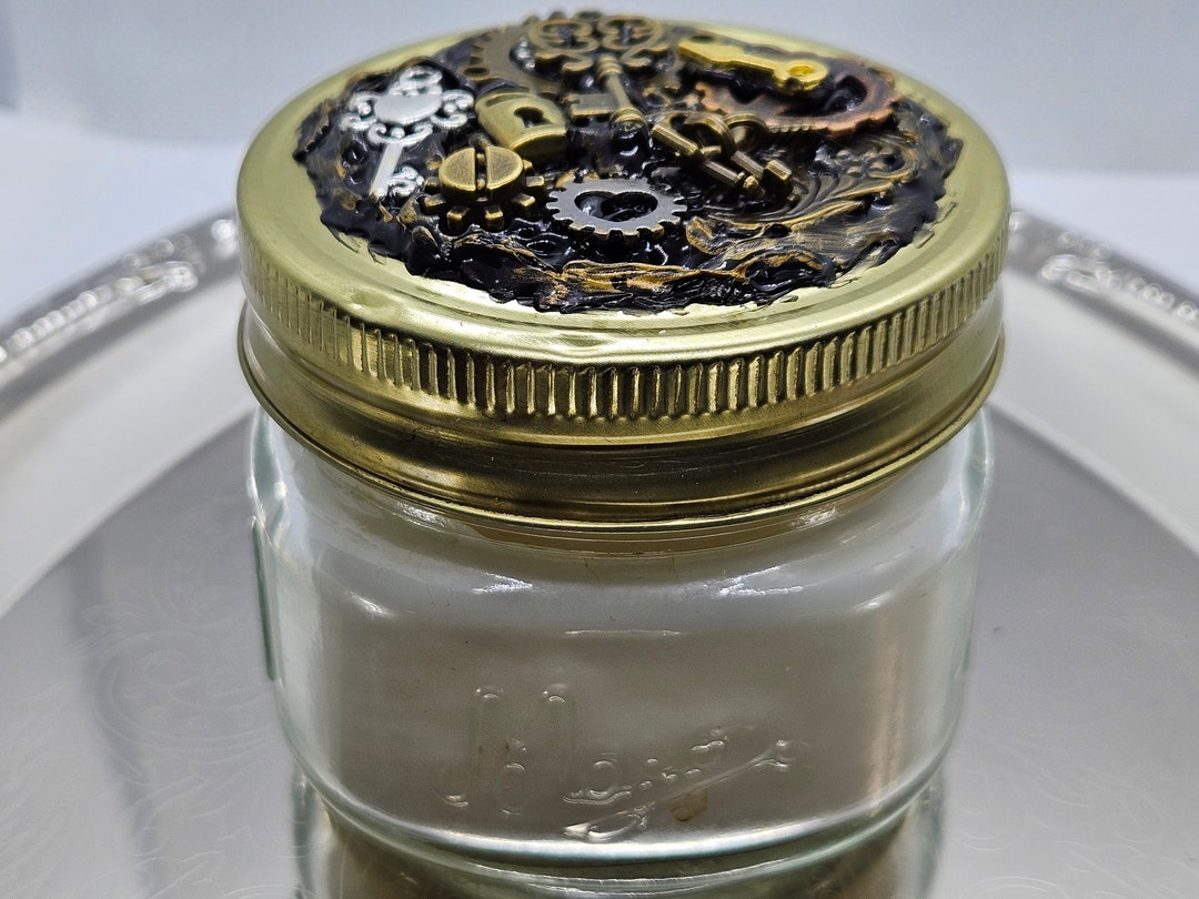Candle Steampunk Candle Steampunk Jar Candle Candle Gift - Etsy