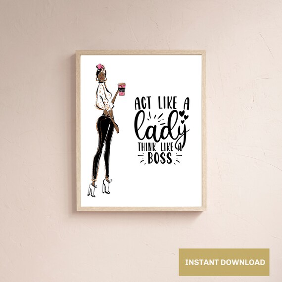 Think Like a Boss Black Art Print Printable Wall Art Perfect - Etsy UK