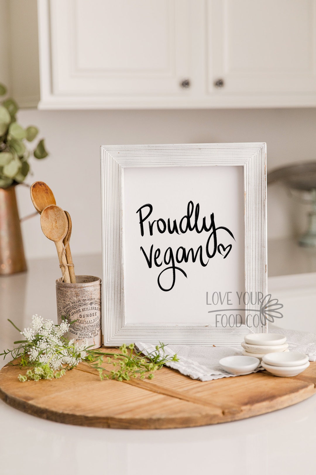 Proudly Vegan Kitchen Print Art, Vegan Wall Art, Vegan Printable Quote ...