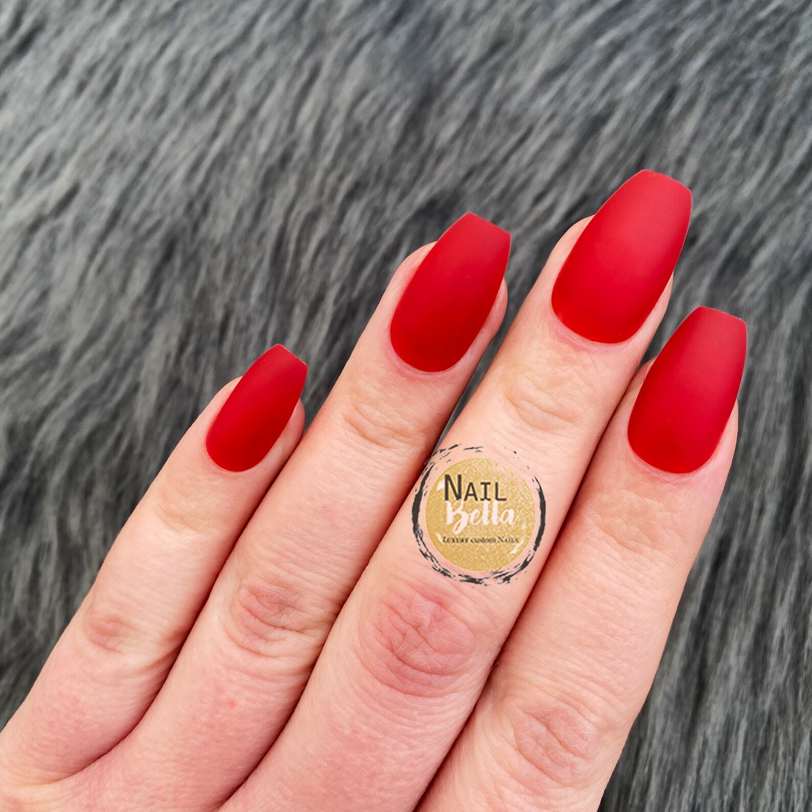 Short Coffin Press on Nails Matte Red Press on Nails Short - Etsy