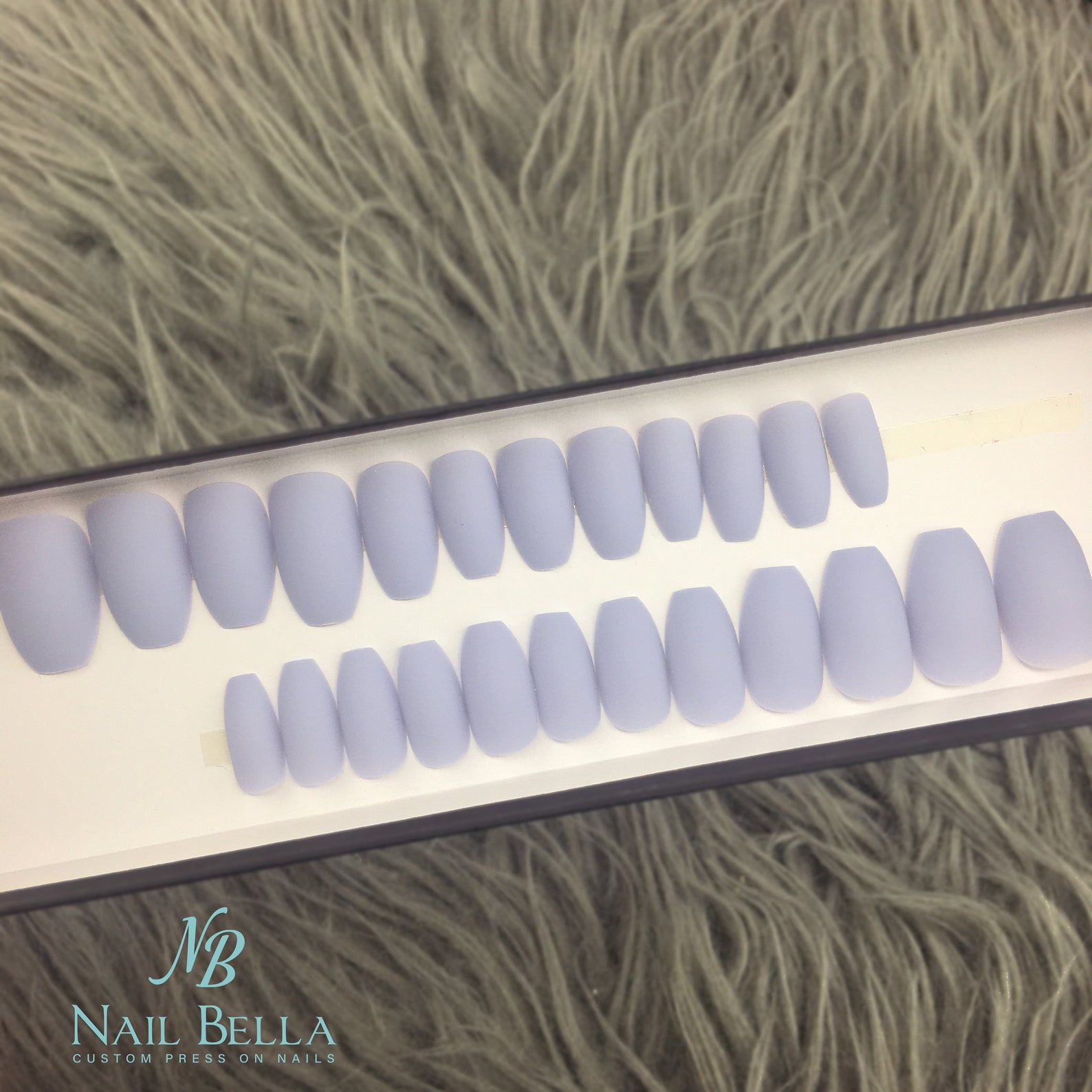 Purple Coffin Press on Nails | Short Periwinkle Fake Nails - Etsy