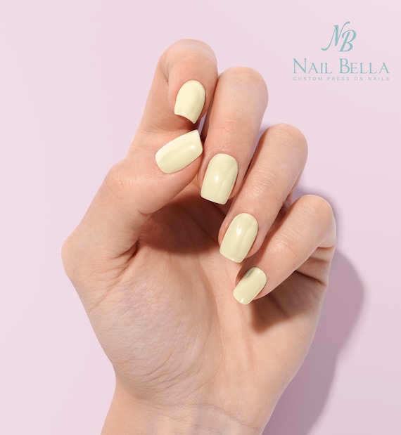 Light yellow acrylic nails store