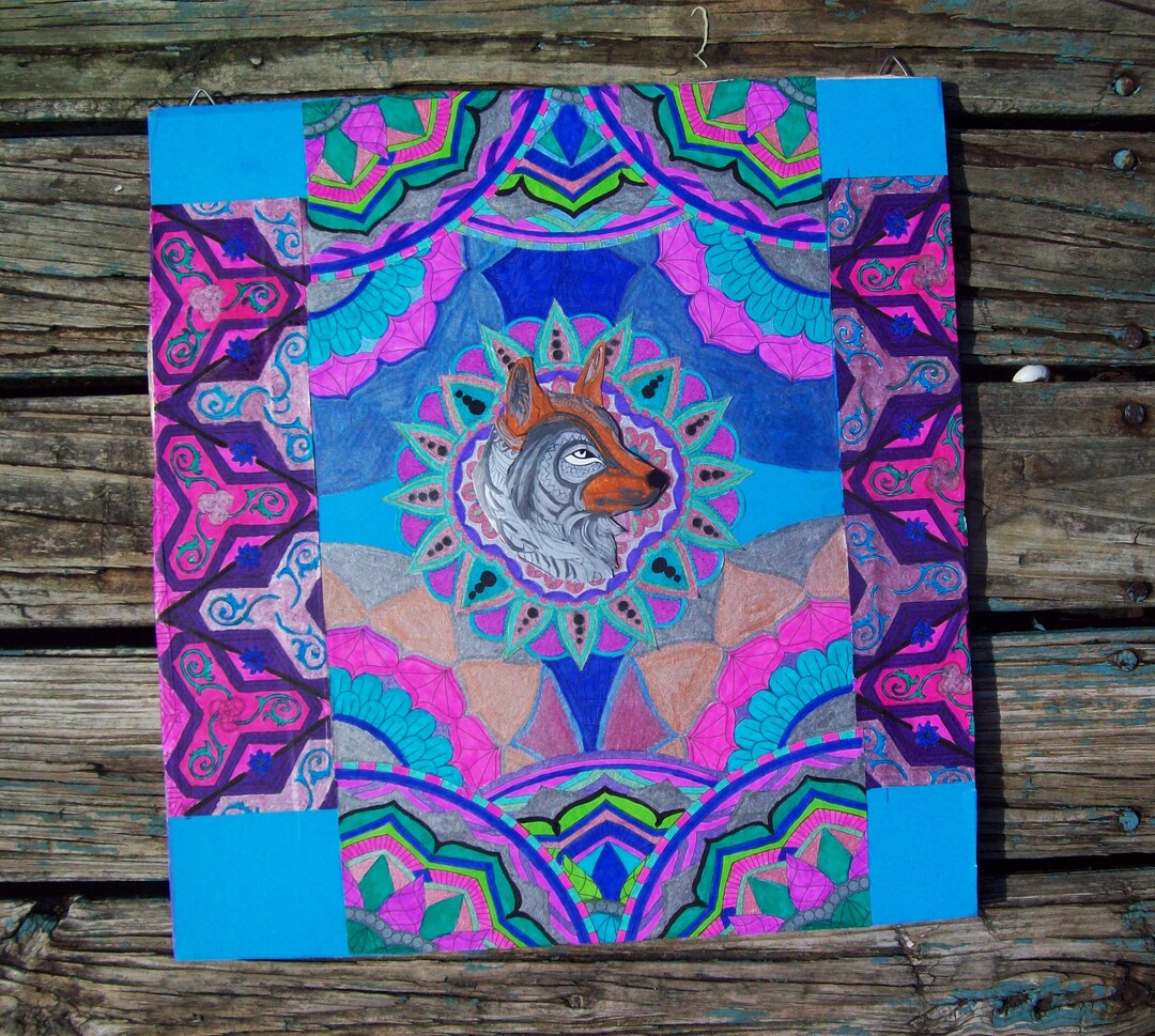 Paper Mosaic With Interior Wolf Face, Many Colors - Etsy