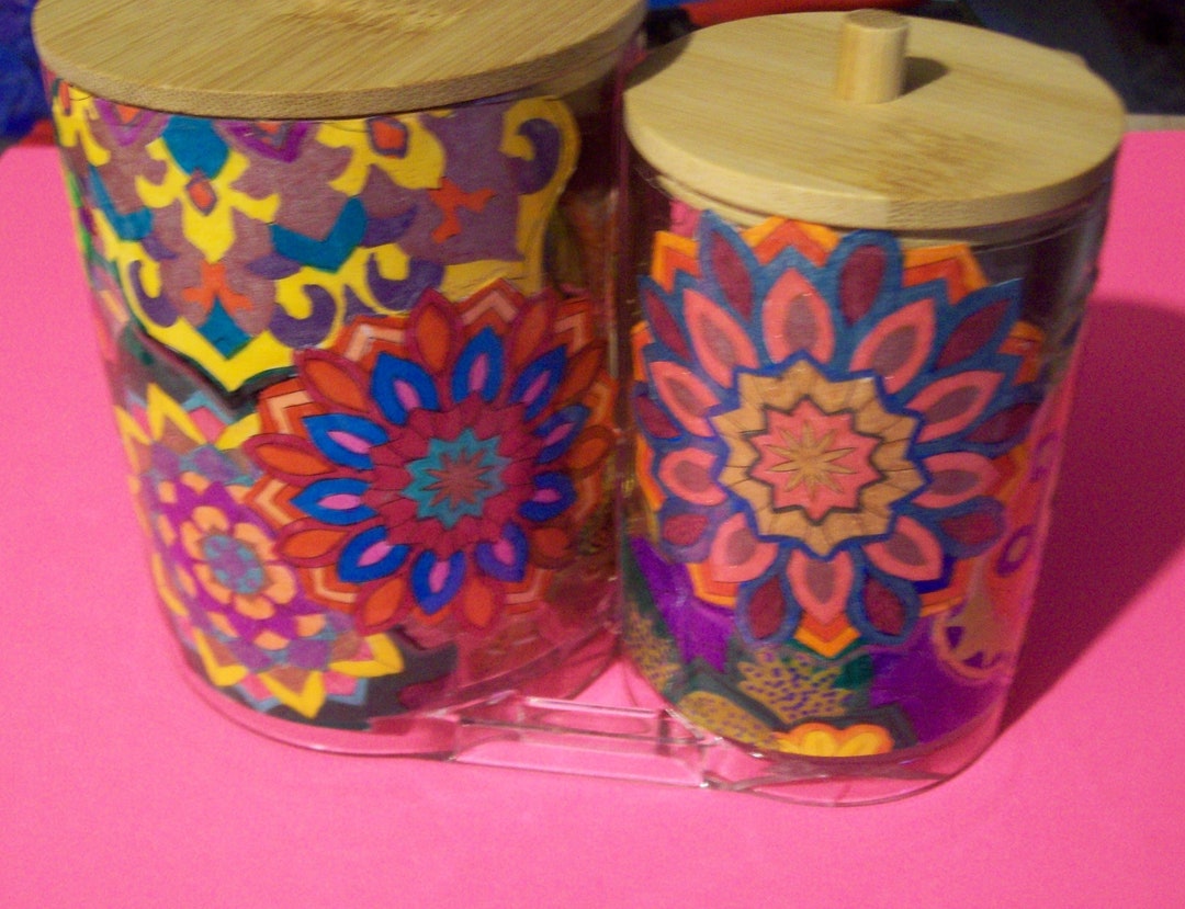 Mandala Cannister and Vase, Cannister Set, Painted Mandala Vase - Etsy