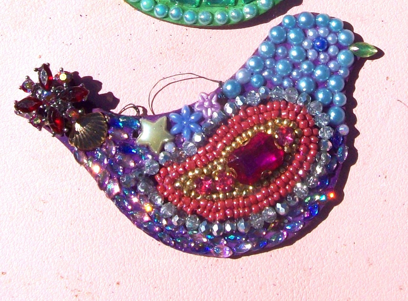 Little Mosaic Bird, With Beadwork and Rhinestones, Sparkle Birds - Etsy