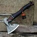 Custom Handmade Viking Bearded Axe GIFT for Him Tomahawk Viking Ragnar Axe Long Etching Axe ...