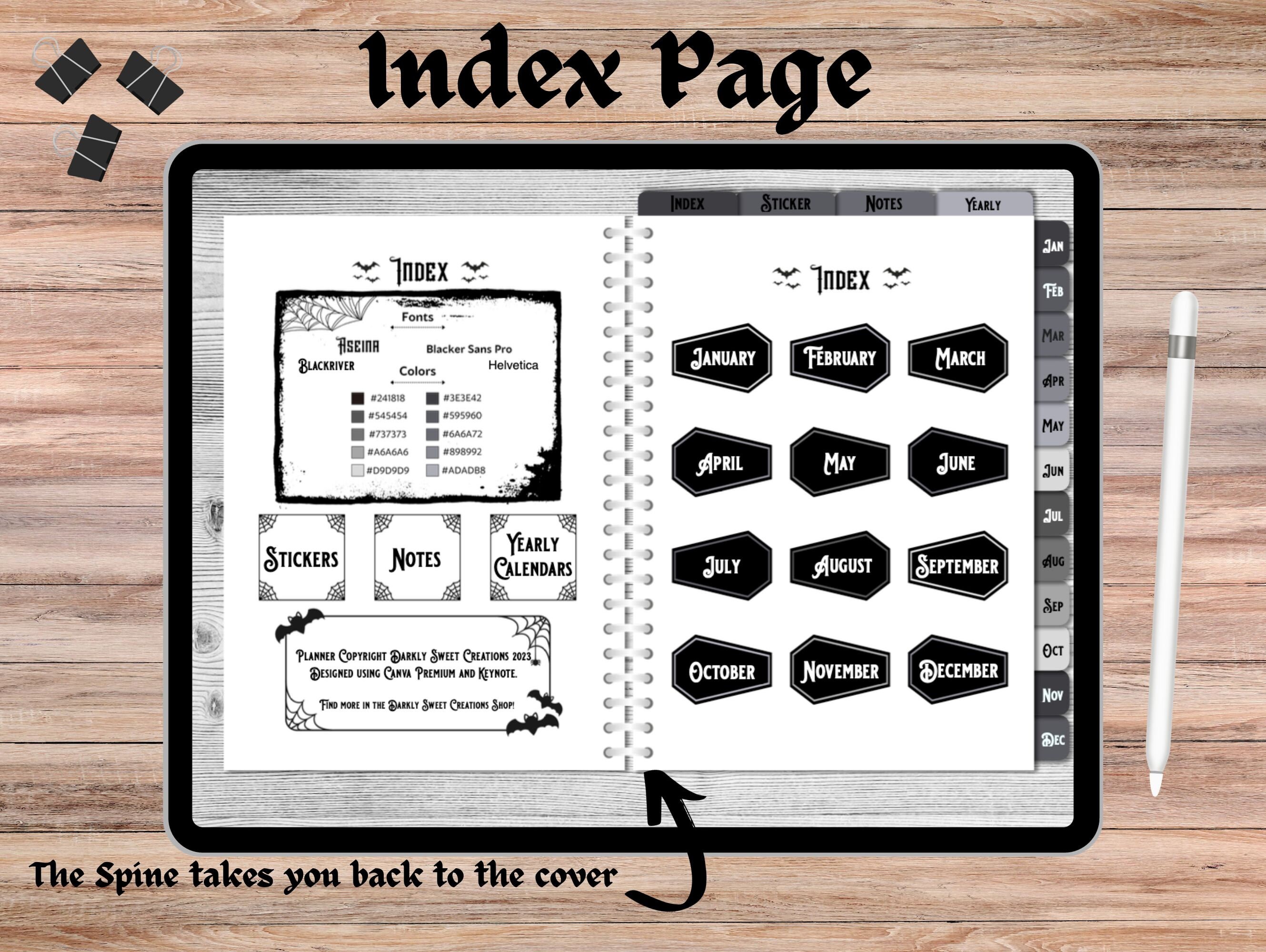 2024 Spider Coffin Gothic Planner PACK in PURPLE Planner and Stickers ...