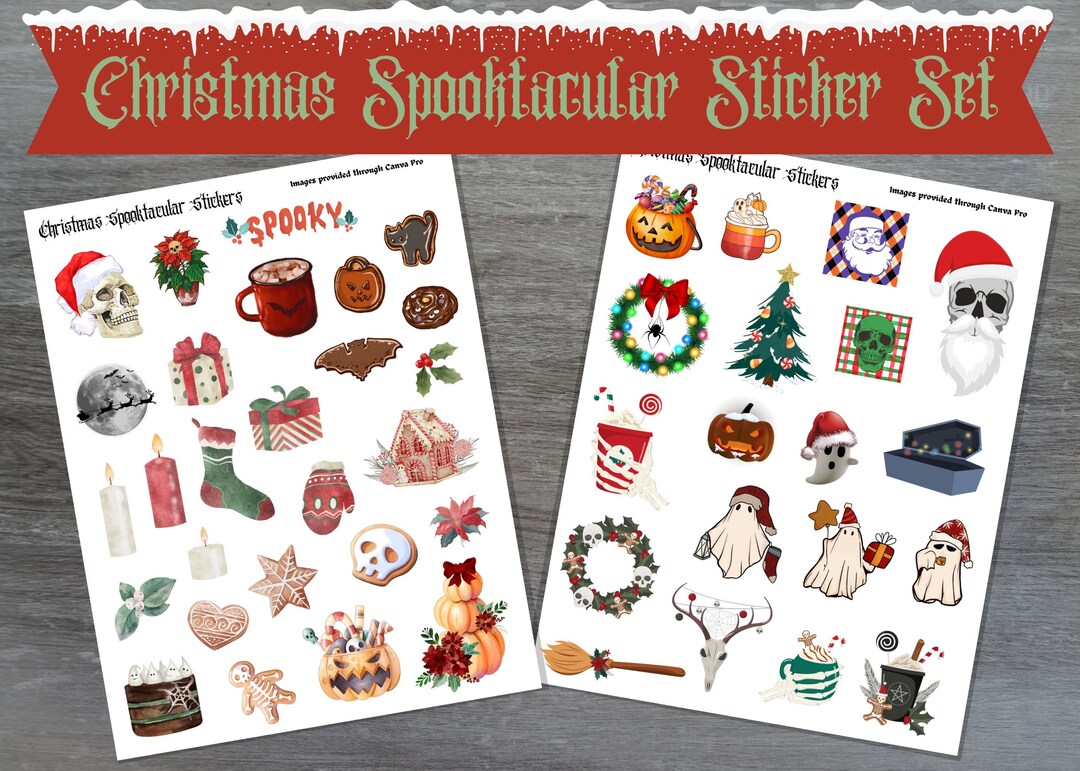 Digital Stickers | Christmas Spooktacular Stickers | Goth Holiday ...