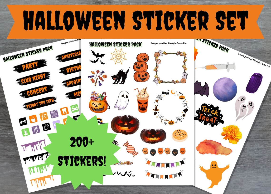 Digital Stickers | Halloween Stickers | Halloween Planner Stickers ...