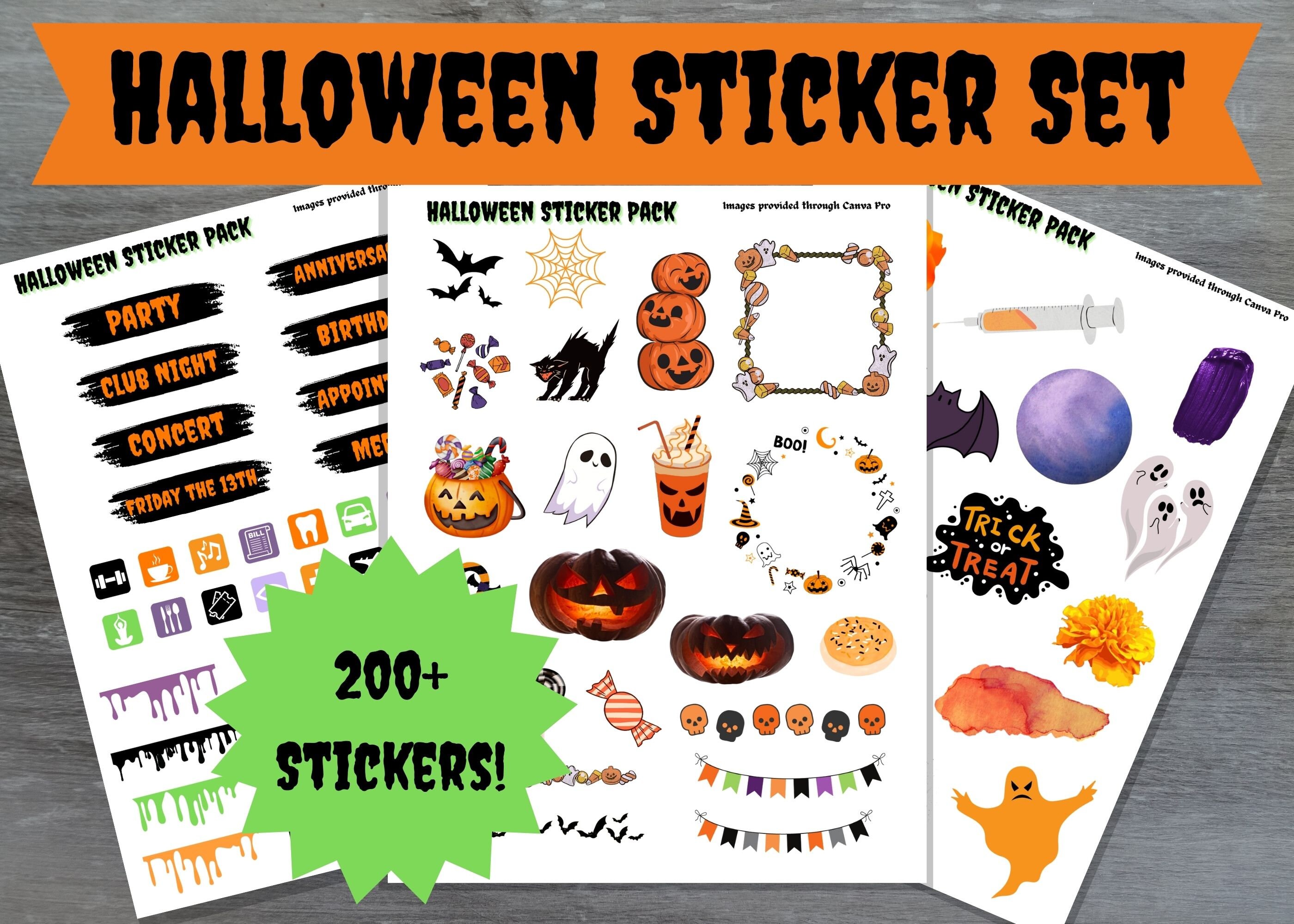Digital Stickers | Halloween Stickers | Halloween Planner Stickers ...