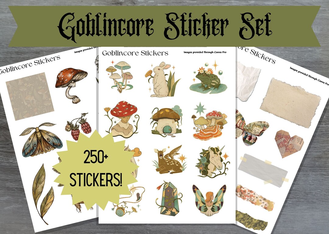 Digital Stickers | Goblincore Sticker Set | Planner Stickers | PNG ...