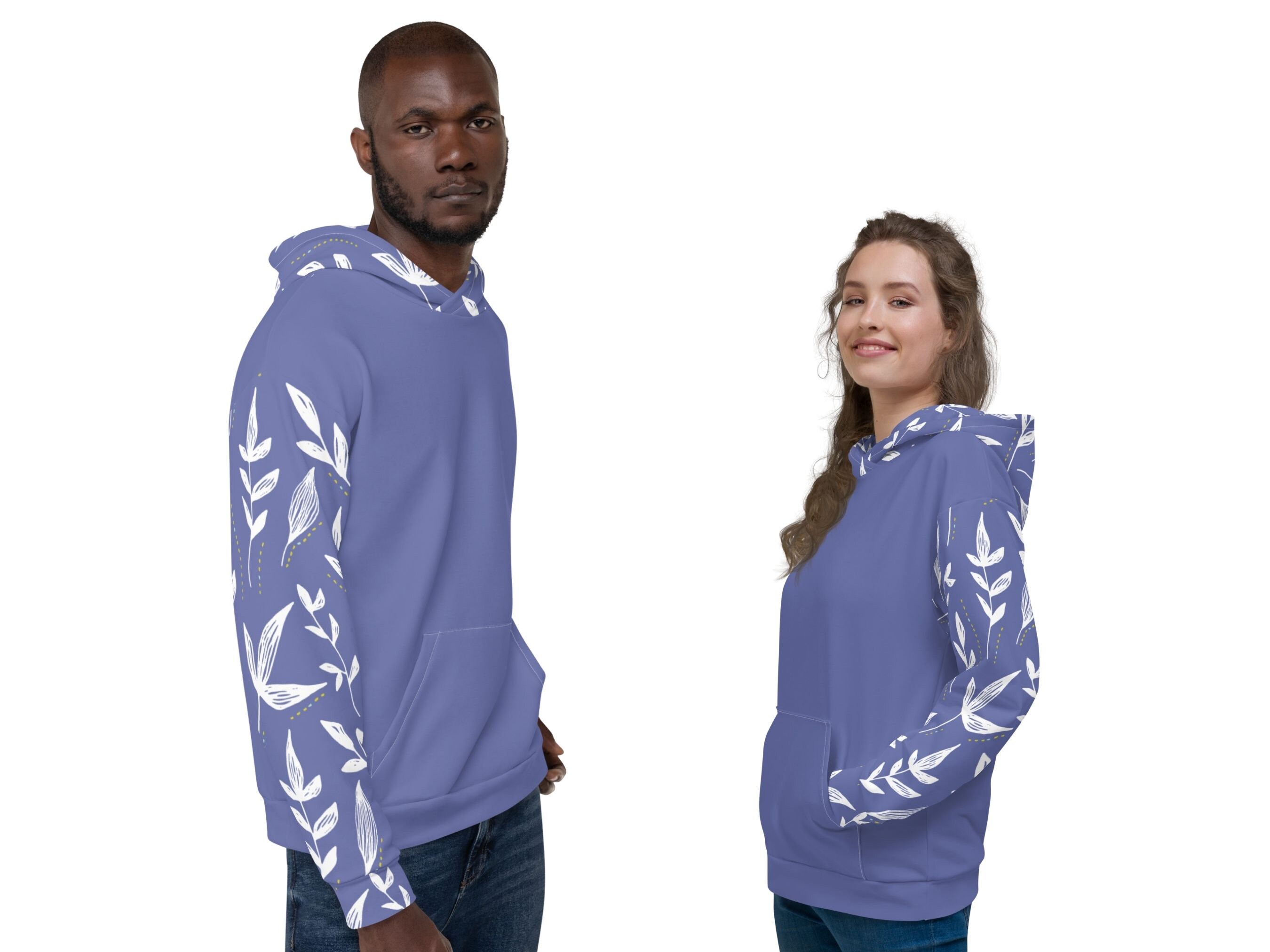 VERY PERIWINKLE | Color Block Hoodie | Unisex Relaxed Fit - Cut and Sew ...