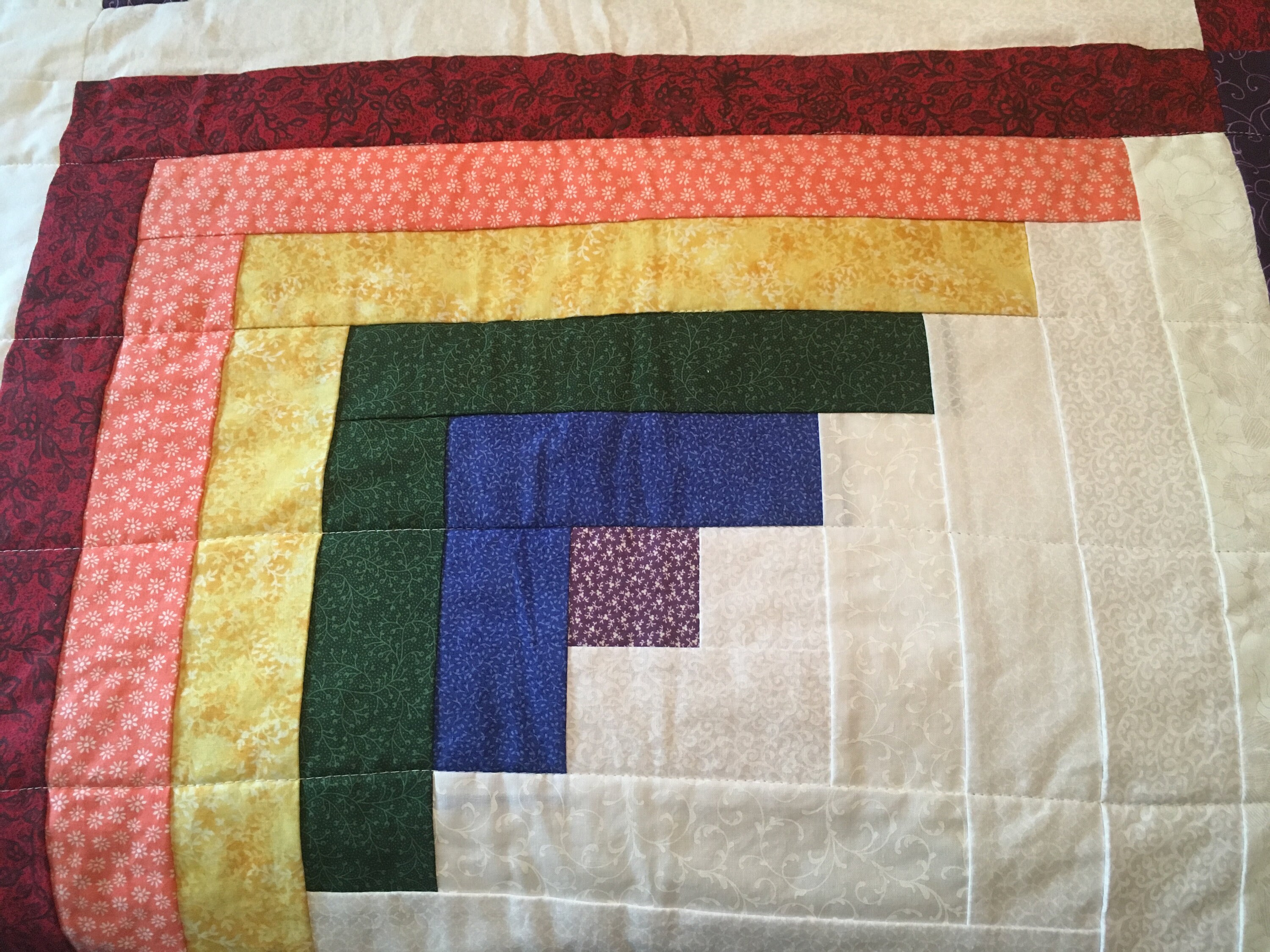 A Dozen Promises, a Rainbow "log Cabin" Twin Size Quilt, Handmade ...