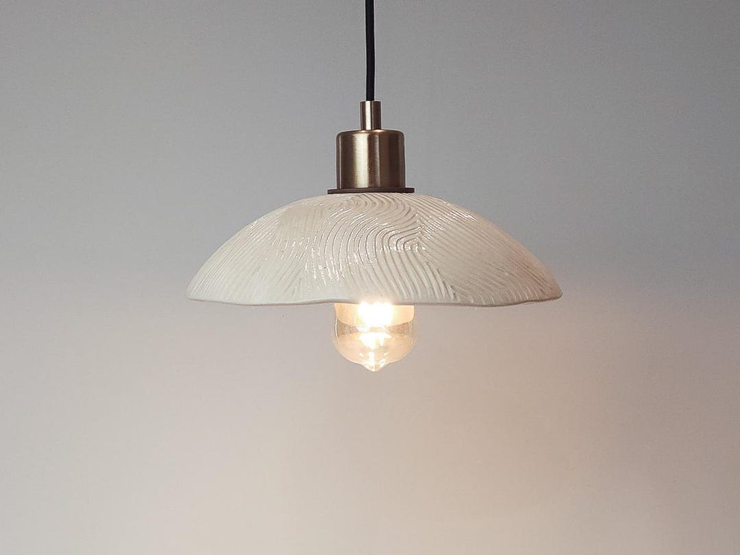 Ceramic Ceiling Lamp, White Clay Pendant Light Fixture for Kitchen or ...