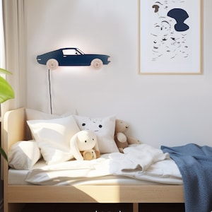 Retro Race Car Wall Light, Baby Boy Nursery Car Decor, Night Light for ...