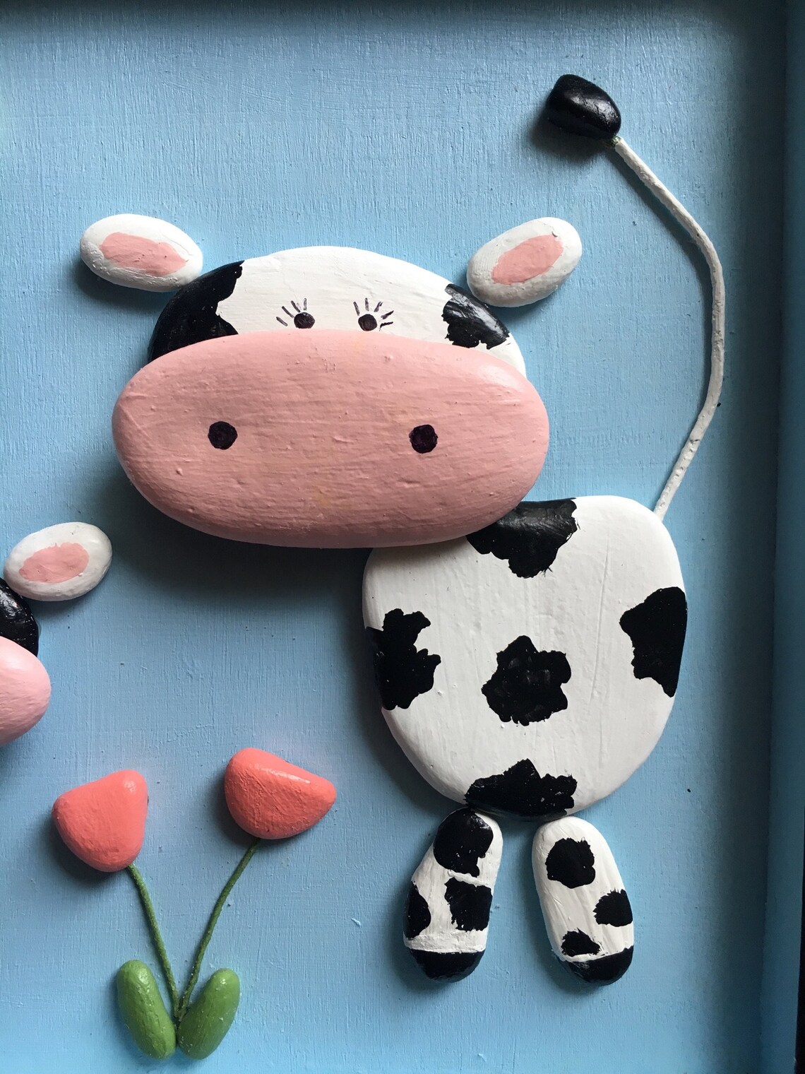 Cow Decor Cow Art Cow Pebble Art Nursery Wall Art Cow | Etsy