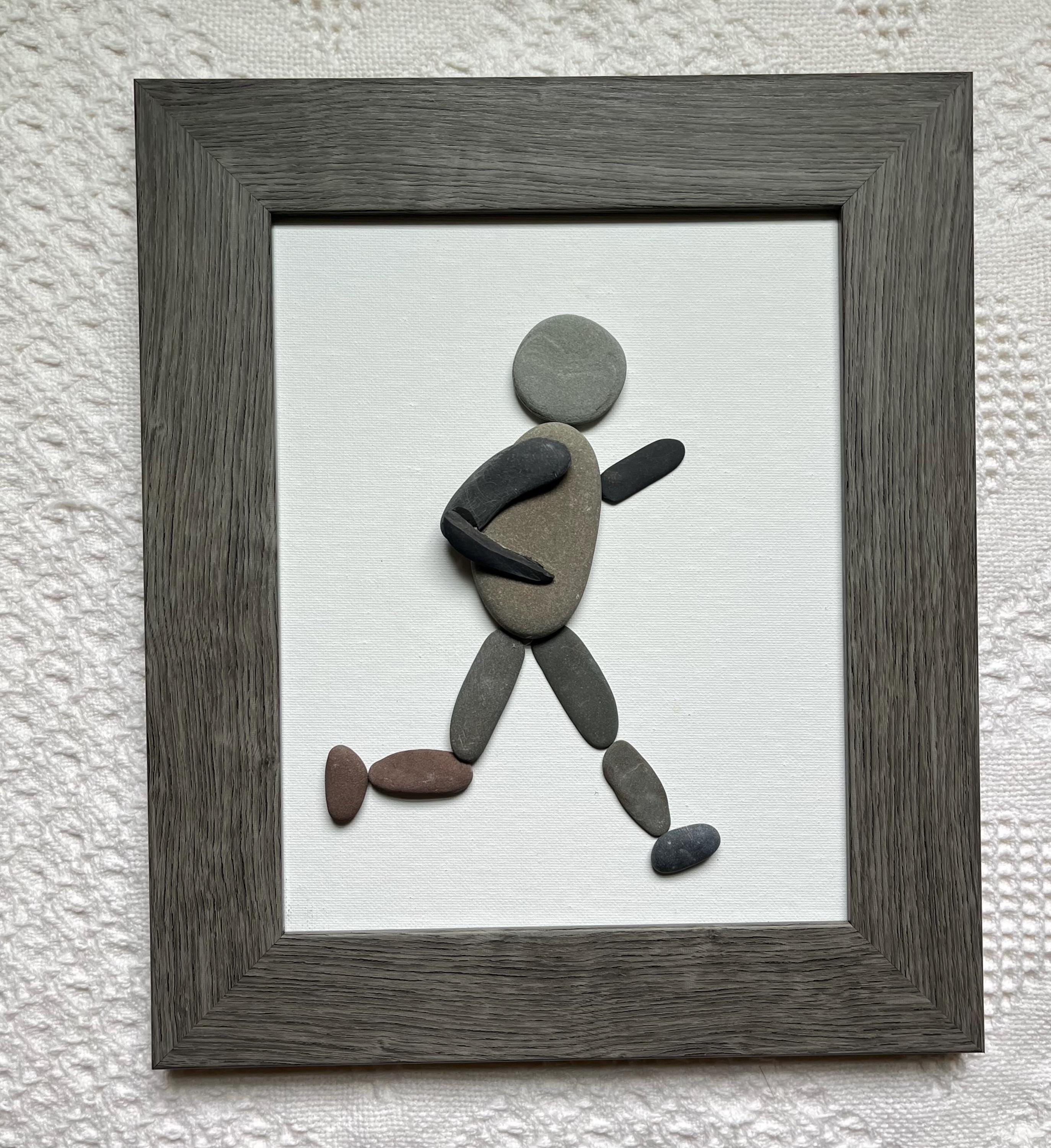 Runner Wall Art, Jogging Decor, Athlete Gift, Pebble Art Runner, Stone ...