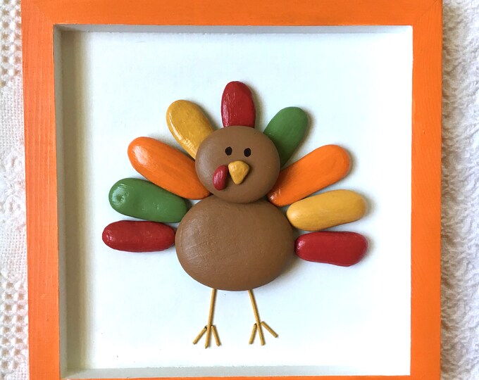 Thanksgiving Decor Turkey Pebble Art Fall Wall Hanging - Etsy