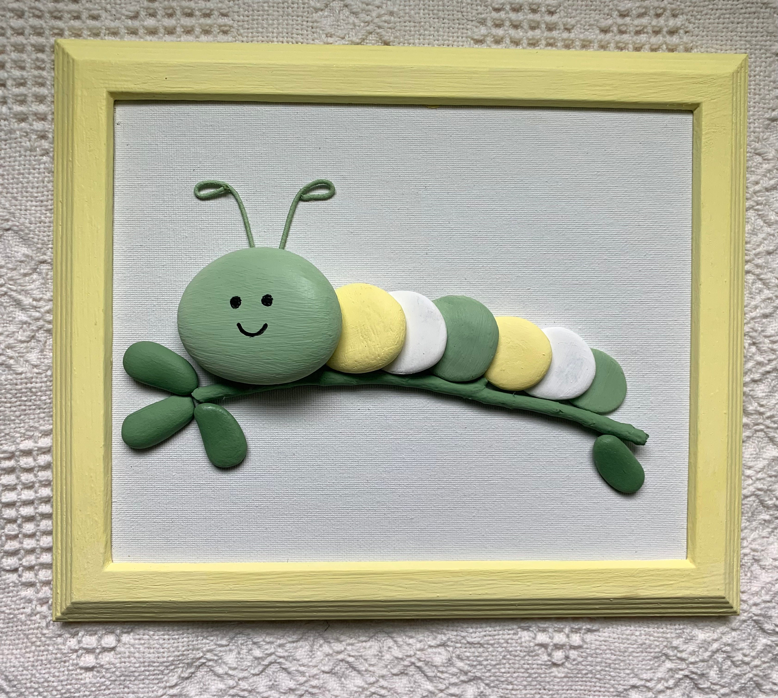 Caterpillar Wall Art Caterpillar Decor Framed Pebble Art - Etsy Canada