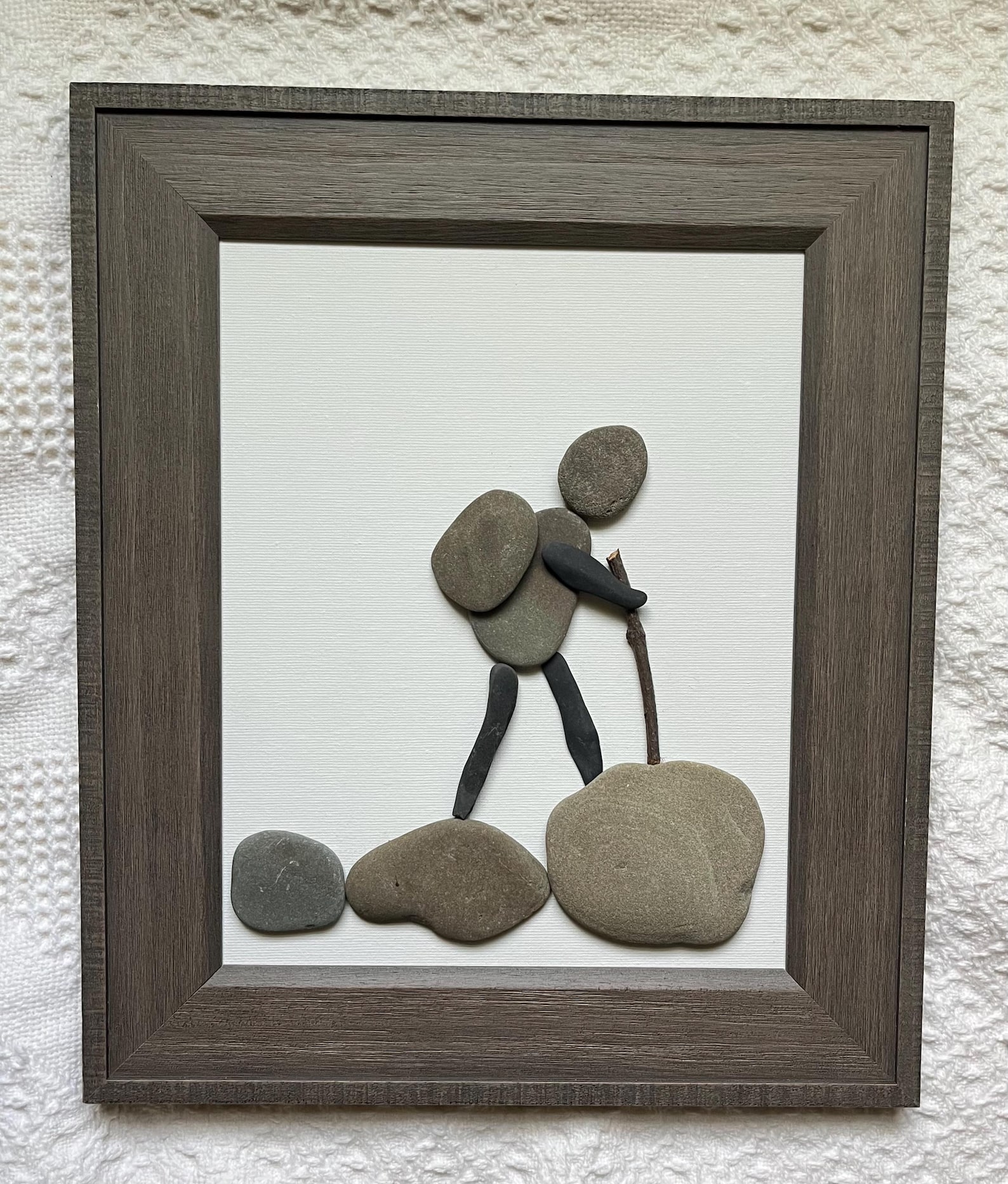 Hiking Pebble Art, Man or Woman Hiking Stone Art, Hiker Lover Gift ...