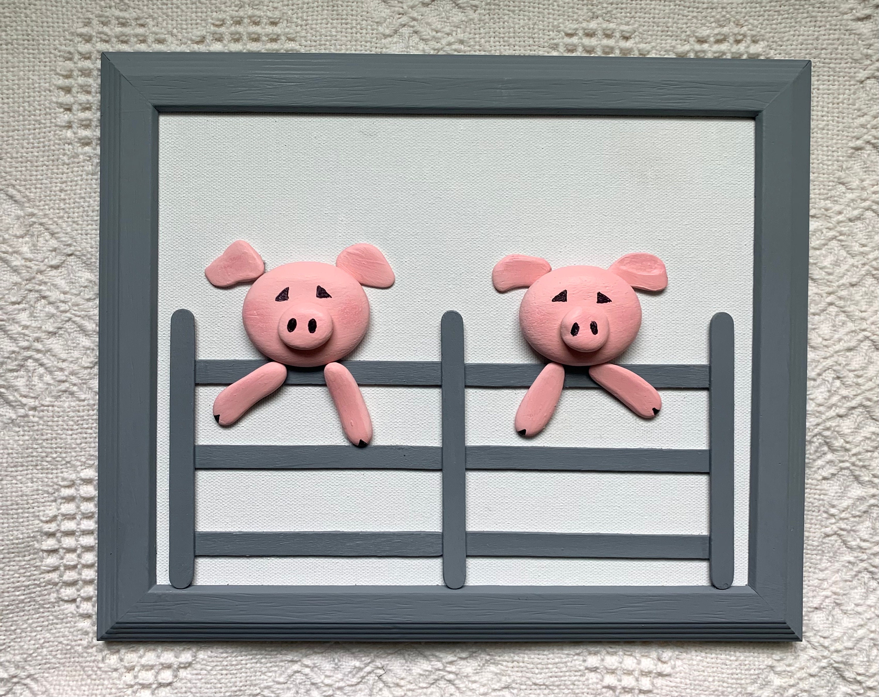 Pig Wall Art Pig Pebble Art Pig Decor Pig Theme Pig Stone - Etsy