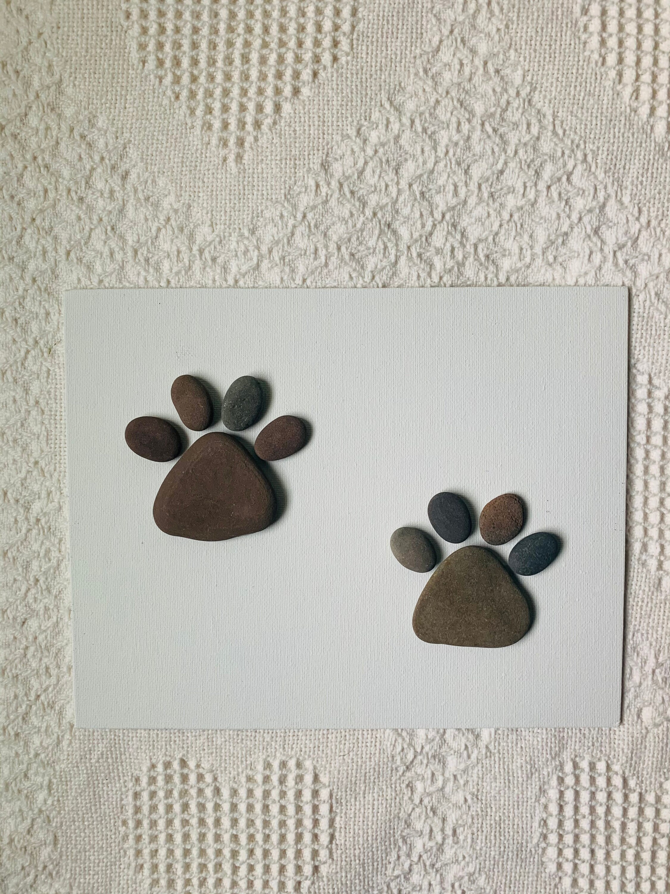 Pebble art dog paw prints dog print wall art dog print | Etsy