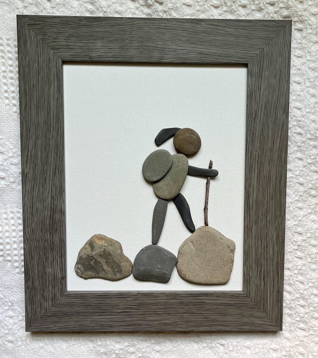 Hiking Pebble Art, Man or Woman Hiking Stone Art, Hiker Lover Gift ...