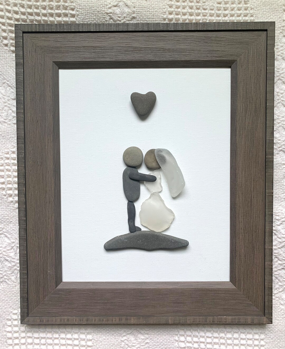 Framed Wedding Gift Wedding Wall Art Wedding Pebble Art - Etsy