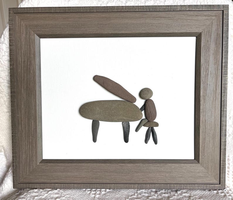 Piano Player Wall Art, Piano Player Stone Art, Piano Pebble Art, Piano ...