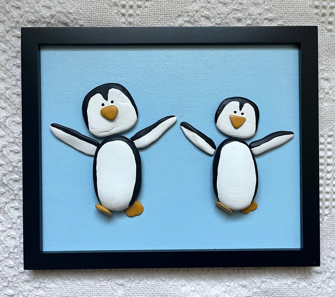 Penguin Decor, Penguin Wall Art, Penguin Pebble Art, Penguin-lover Gift ...