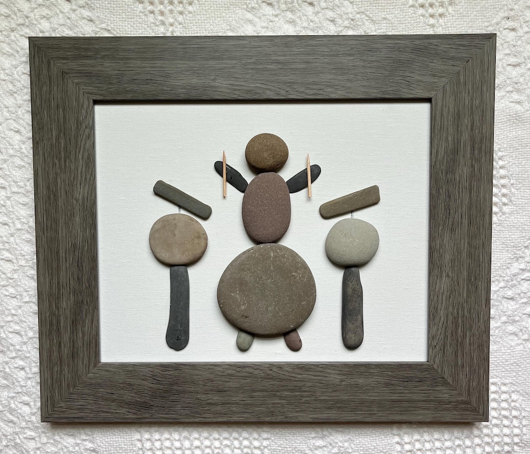 Drummer Stone Art, Drummer Wall Art, Drummer Pebble Art, Framed Drummer ...